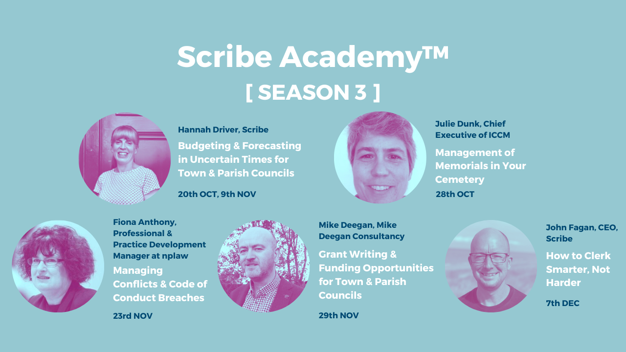 Scribe Academy™ (Season 3) - Free Webinars for Local Council Clerks and Councillors